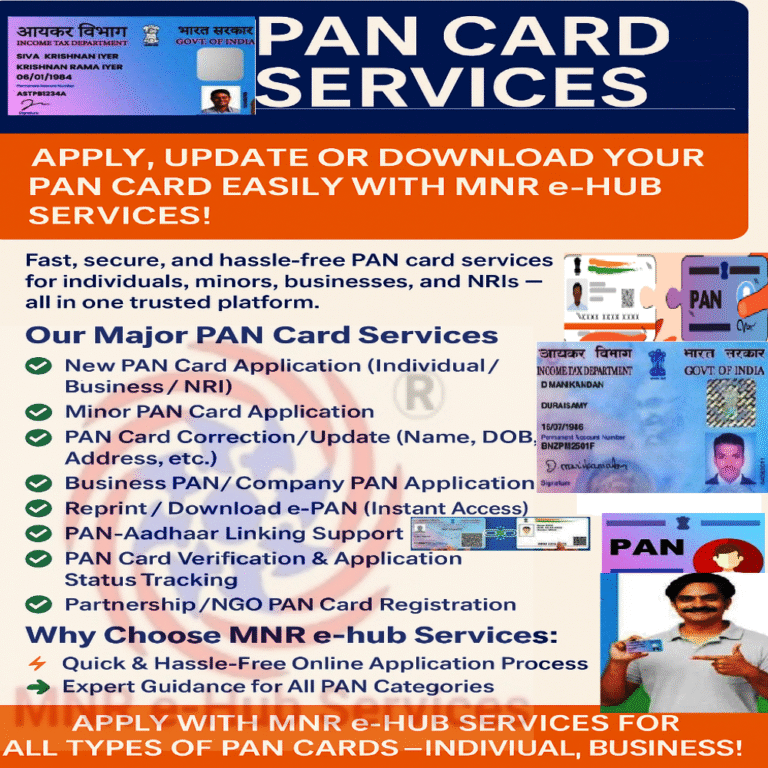 PAN Card Services (New PAN Card/Corrections/Minor PAN/Instant PAN) etc ...